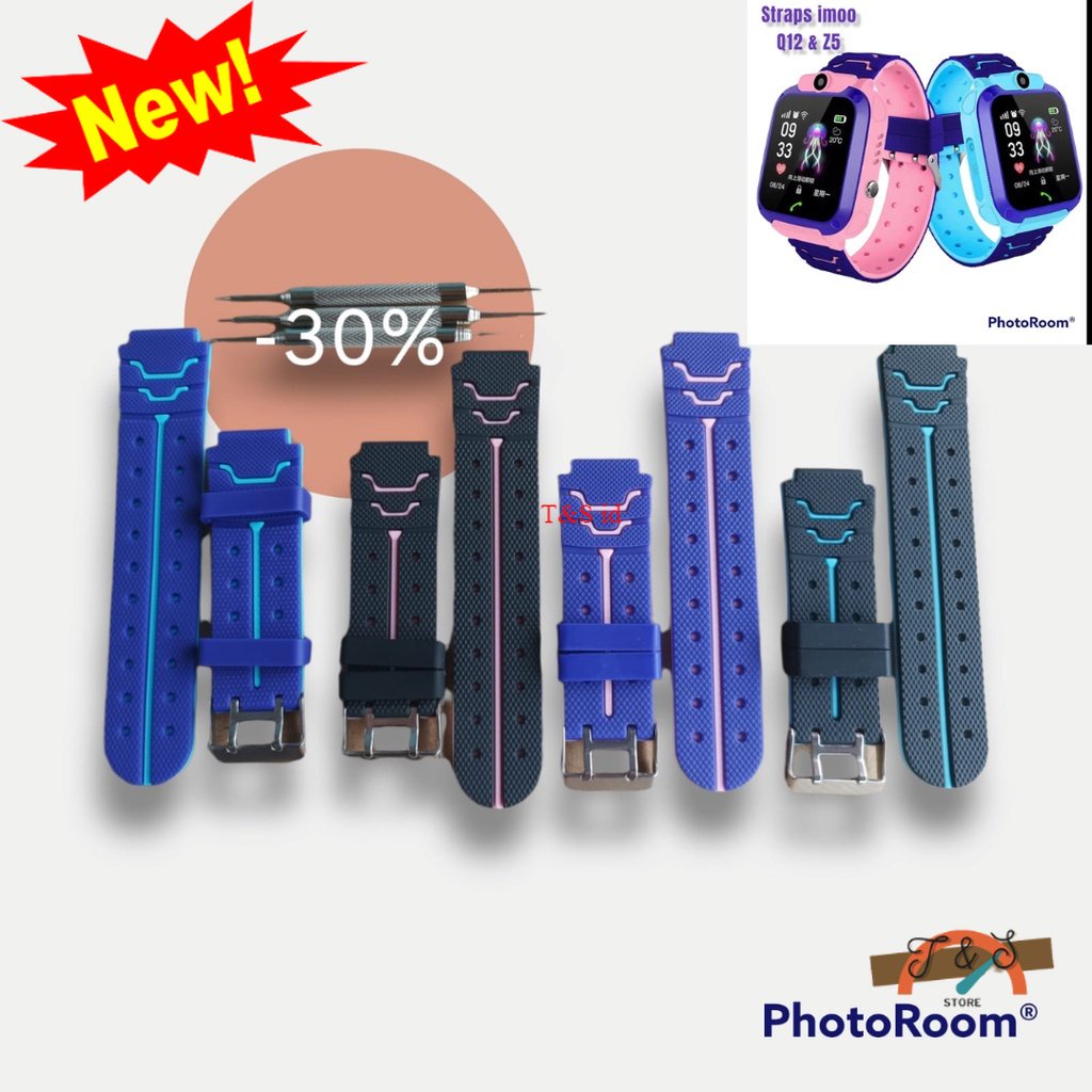 Jual TALI JAM TANGAN ANAK IMOO Z5 & Q12 RUBBER TALI JAM SMARTWATCH IMO ...