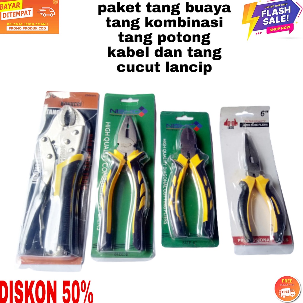 Jual paket tang set complit tang buaya tang kombinasi tang cucut lancip ...