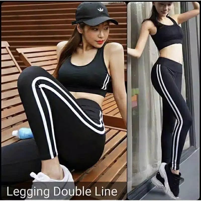 Jual Legging List 2 Putih High Waist Import 991 | Shopee Indonesia