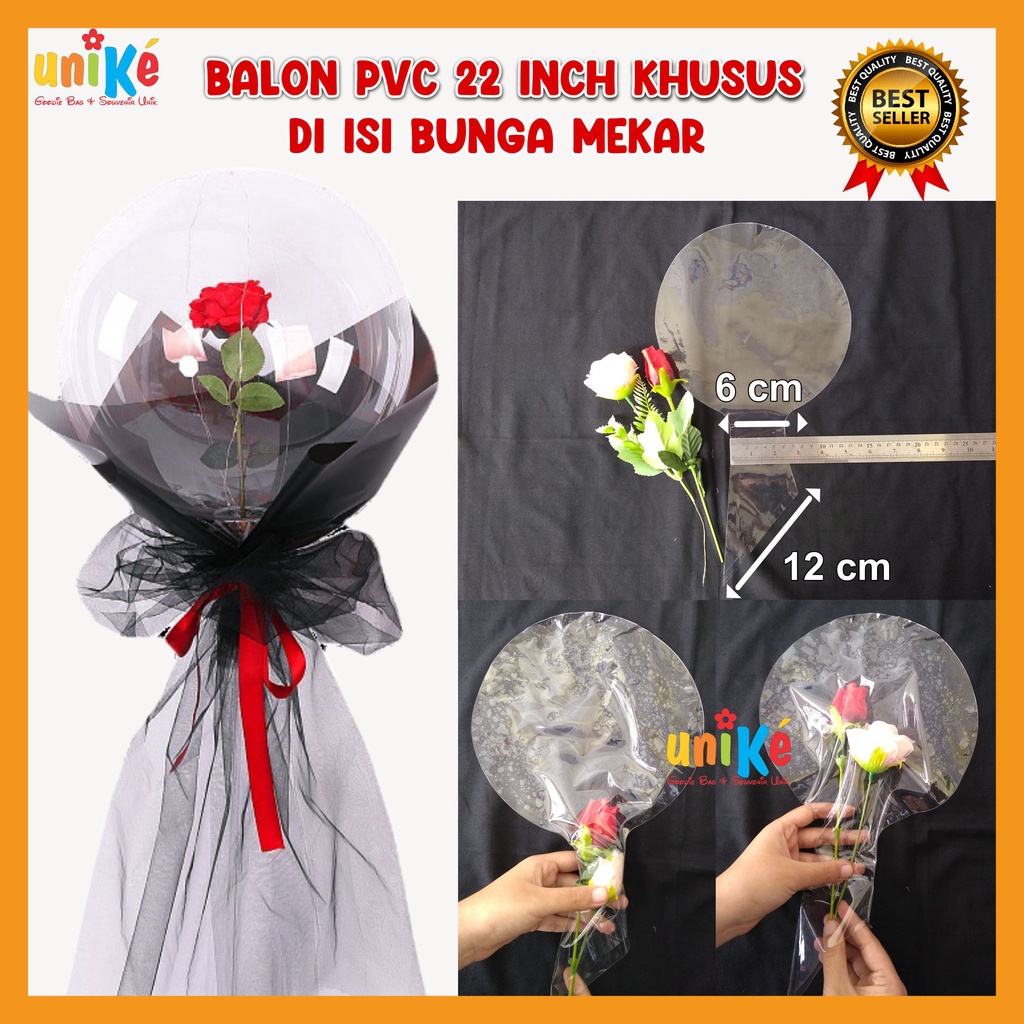 Jual BALON PVC 22 inch Bening Mulut Lebar Transparan bisa di isi bunga ...