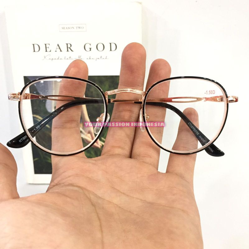 Jual KT300 Kacamata Minus Wanita -0.50 sd -4.00 Model Oval Combinasi ...