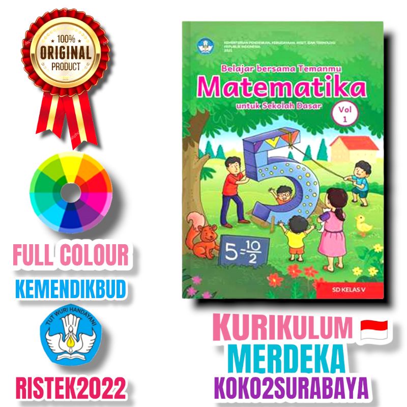 Jual BUKU PAKET MATEMATIKA SD BELAJAR BERSAMA TEMANMU KELAS 5 VOL 1 KURIKULUM MERDEKA SEKOLAH ...