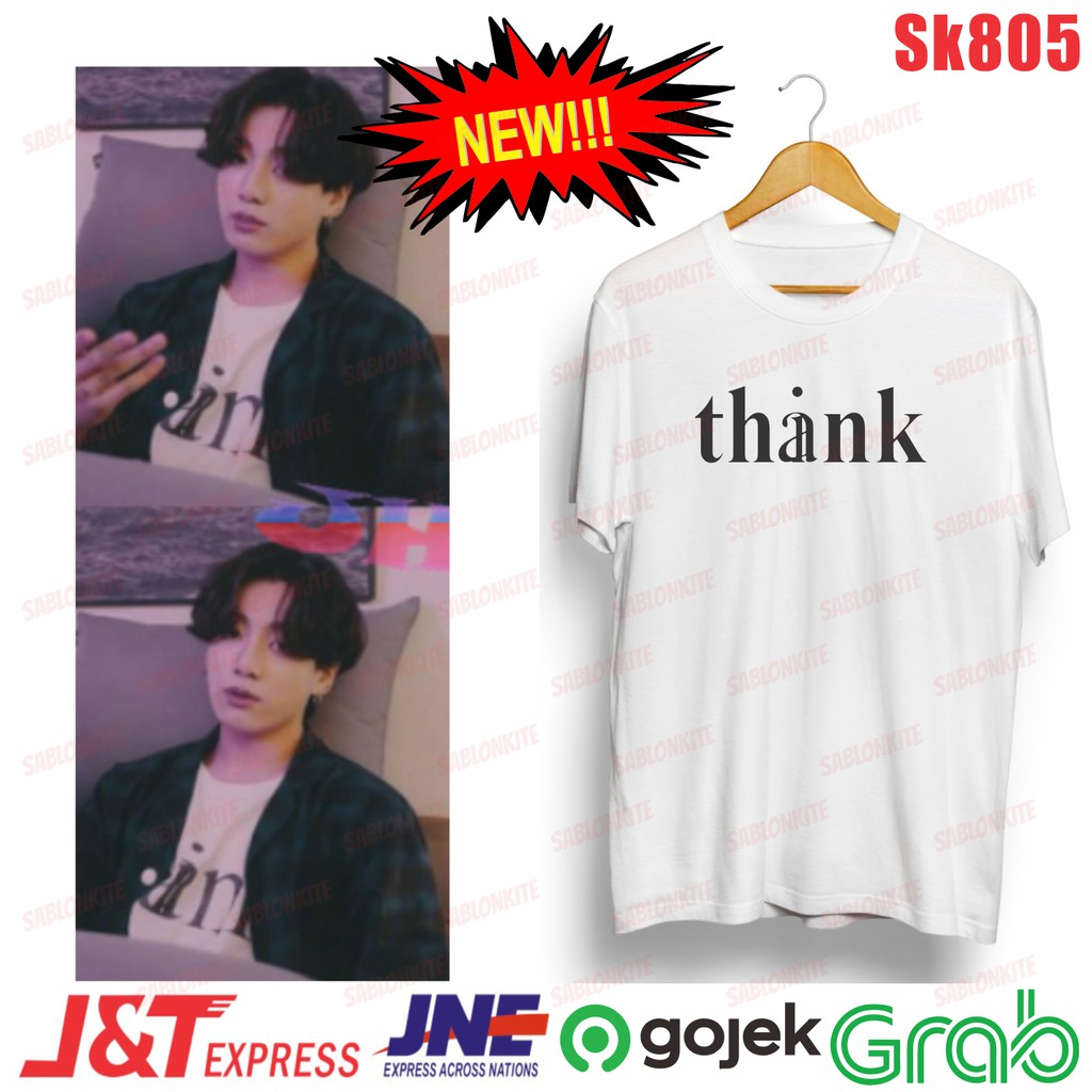 Jual MURAH!!! KAOS KPOP JUNGKOOK THANK THINK UNISEX SK805 COMBED 30S ...