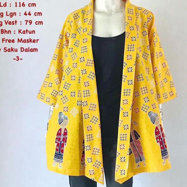 Jual Outer Batik Wanita Korean Style kekinian Modern Cardigan Batik Mbo ...