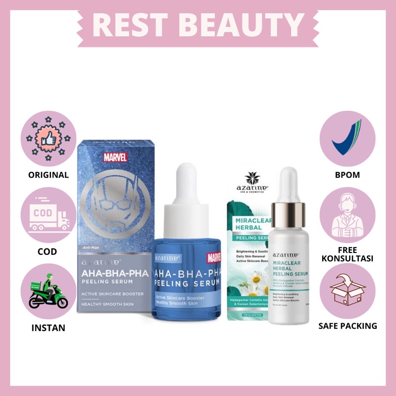 Jual AZARINE - AHA BHA Miraclear Herbal Peeling Serum 20ml ll Azarine x Marvel AHA BHA PHA ...