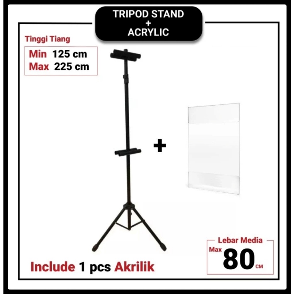 Jual Tripod stand / banner display / tiang iklan akrilik | Shopee Indonesia