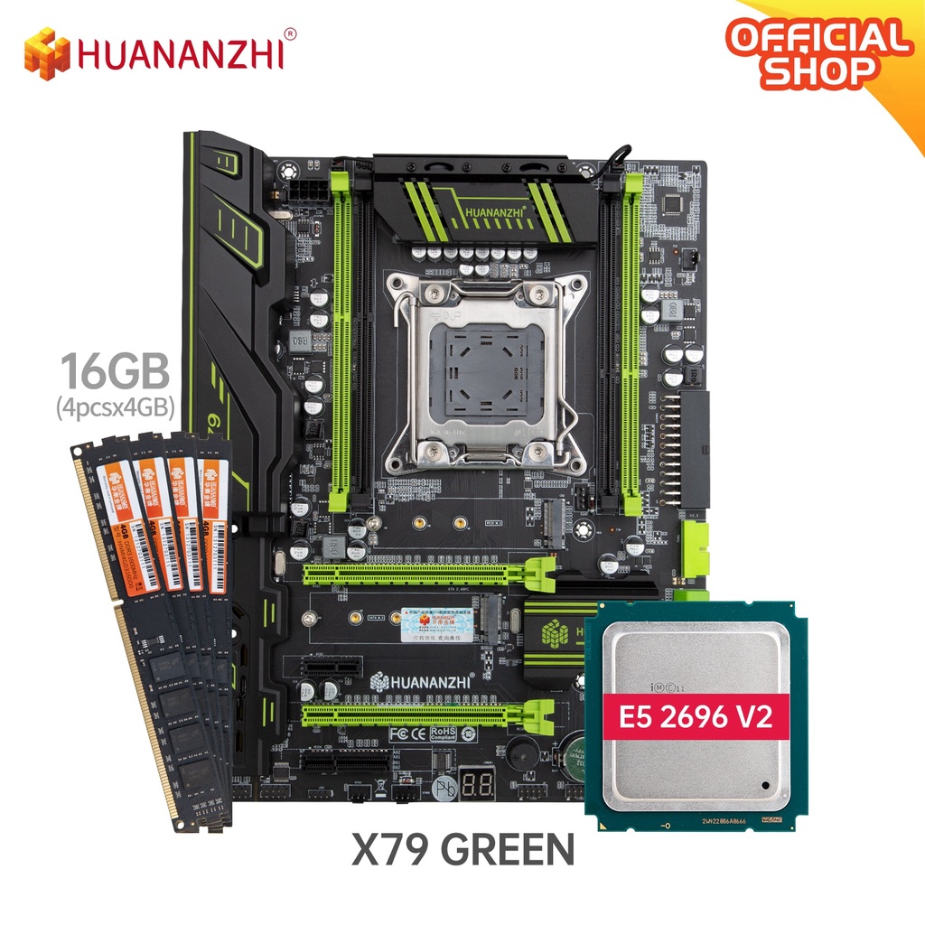 Jual PREORDER HUANANZHI X79 GREEN X79 motherboard with Intel XEON E5 ...