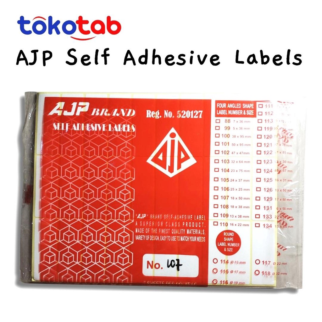 Jual Tokotab - Label Sticker Undangan AJP Self Adhesive Labels (Aneka ...