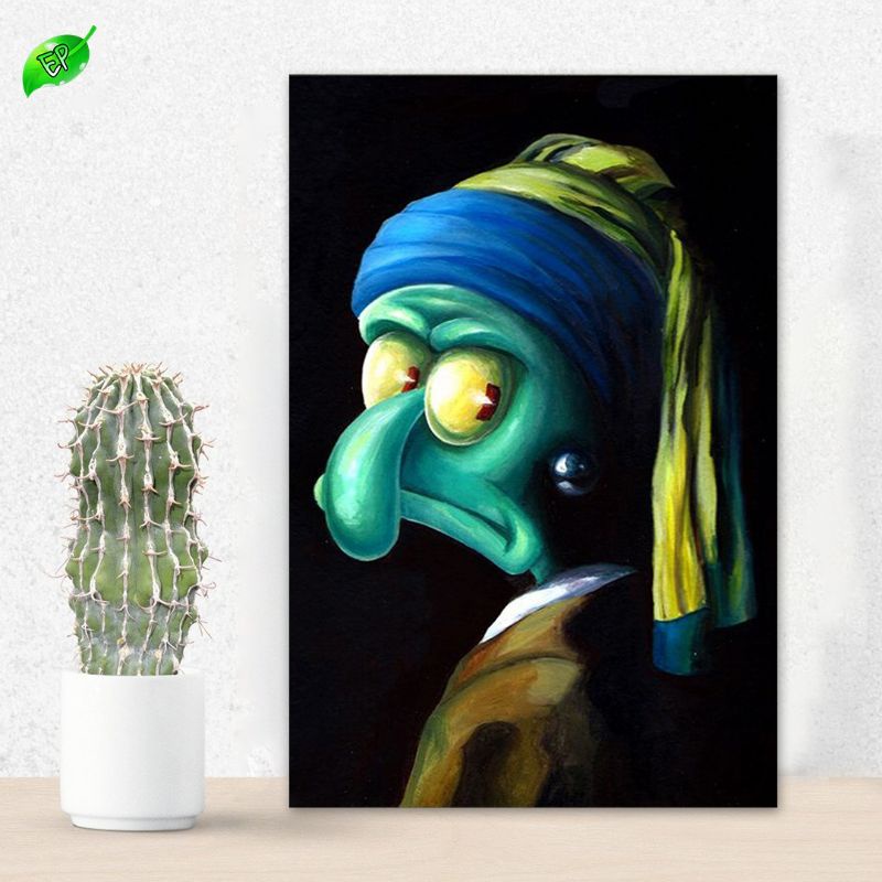 Jual Hiasan dinding wall decor poster lukisan mahakarya Squidward ...