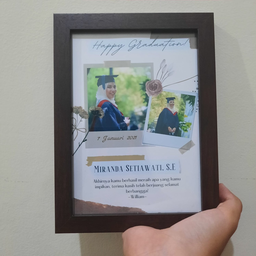 Jual Bingkai foto aesthetic kado custom wisuda | Aesthetic frame ...