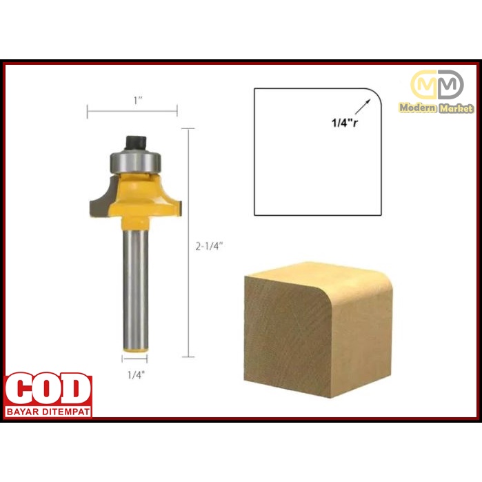 Jual MATA PROFIL KAYU SUDUT ROUND OVER ROUTER BIT FLUSH TRIMMER HPL ...