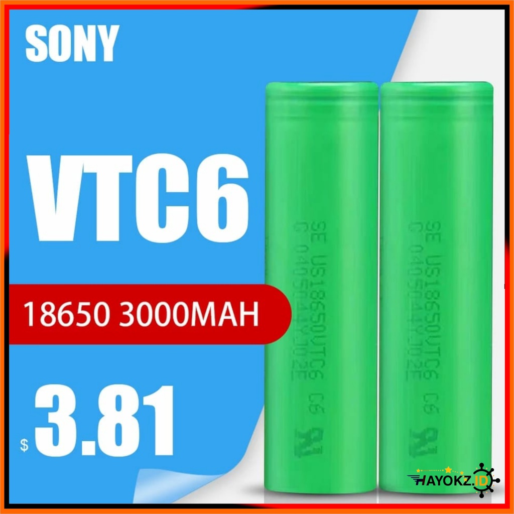 Jual Baterai Sony Original 3.6v 18650 VTC6 3000mah Lithium Rechargeable ...