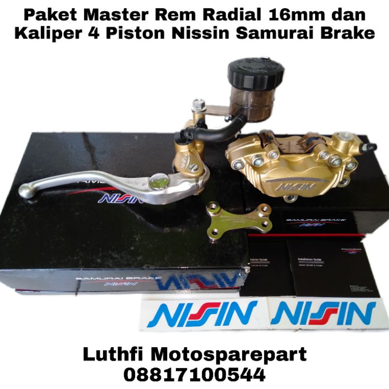 Jual Paket Master Rem Radial 16mm dan Kaliper 4 Piston Nissin Samurai ...