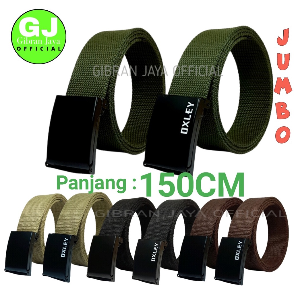 Jual Gesper Ikat Pinggang Size JUMBO 150CM Pria dan Wanita Katun Hitam ...