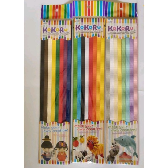 Jual kertas kokoru panjang color corrugated paper craft ichi / ichigo ...