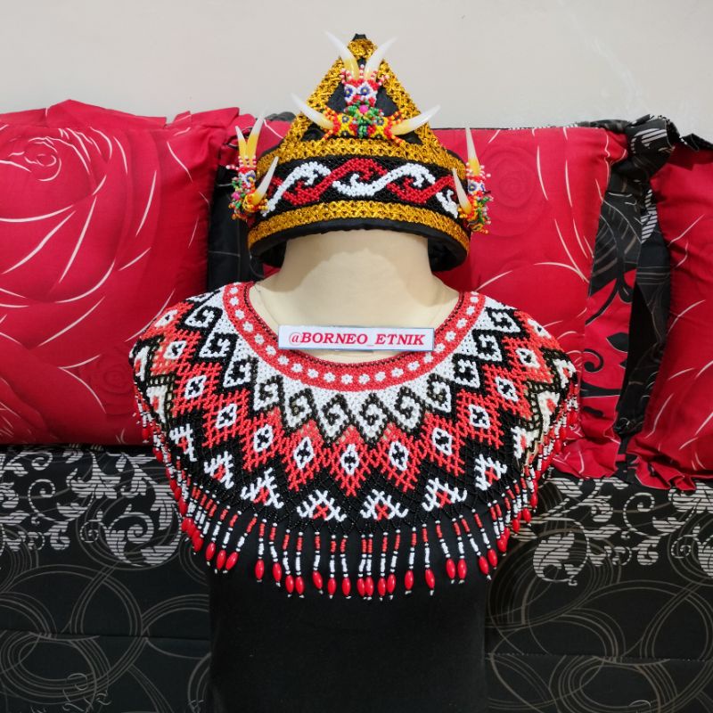 Jual satu set topi mahkota dan kalung dan anting dan rompi dada ...