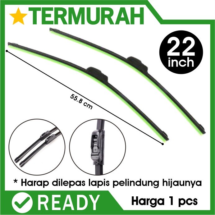 Jual 22" 22inch 22 inch Wiper Blade Mobil Frameless Soft Full Karet Banana wipper pisang car ...