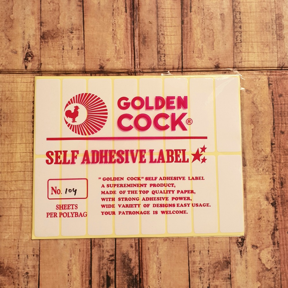 Jual Label Golden Cock No. 104 - Self Adhesive Label 104 - Sticker ...
