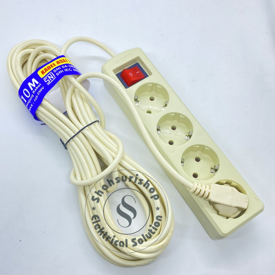 Jual STOP KONTAK EXTENSION 4 LUBANG 10 METER TERMINAL COLOKAN MURAH SNI ...