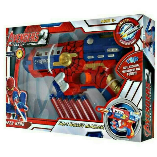 Jual Mainan Pistol Nerf Avengers Karakter Spiderman | Shopee Indonesia