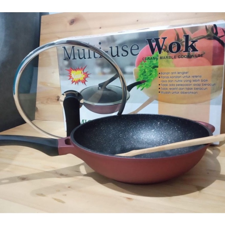 Jual PANCI WOK PAN OMICKO 32CM ANTI LENGKET | Shopee Indonesia