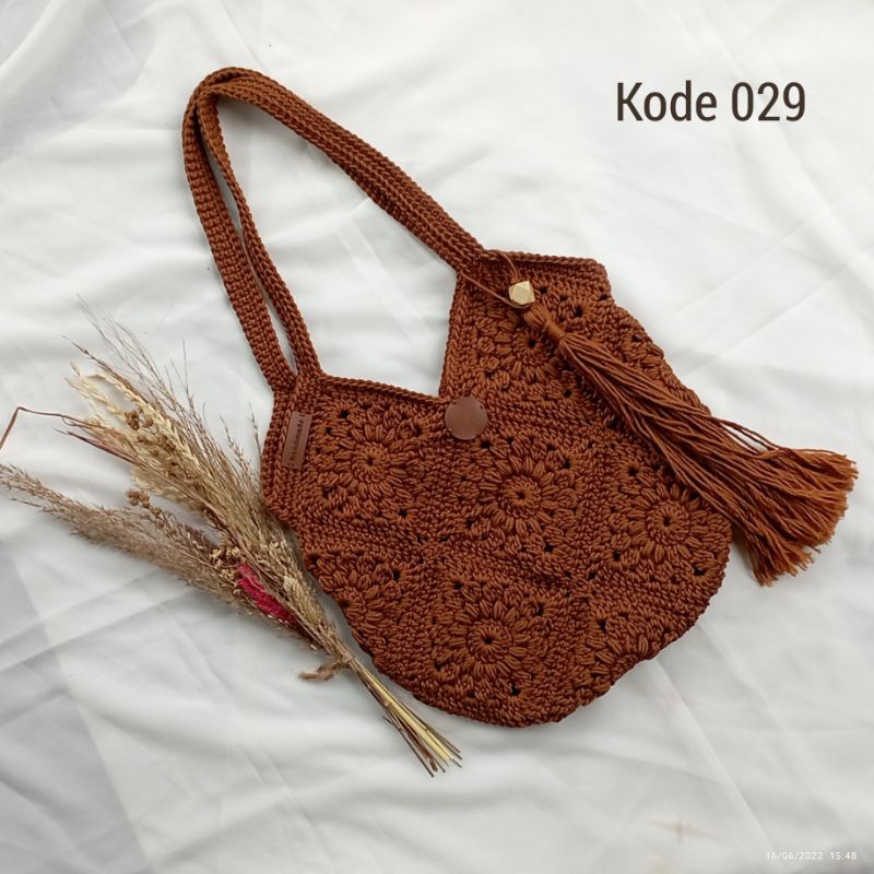 Jual BEMINE - Rustic Crochet Shoulder Bag Tas Rajut Handmade | Shopee ...