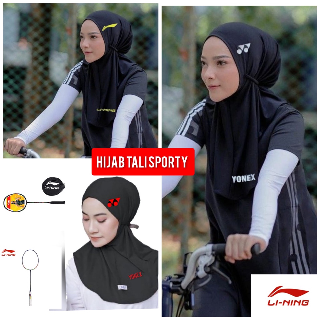 Jual jilbab sporty tali bergo tali hijab olahraga kerudung maryam bulu ...