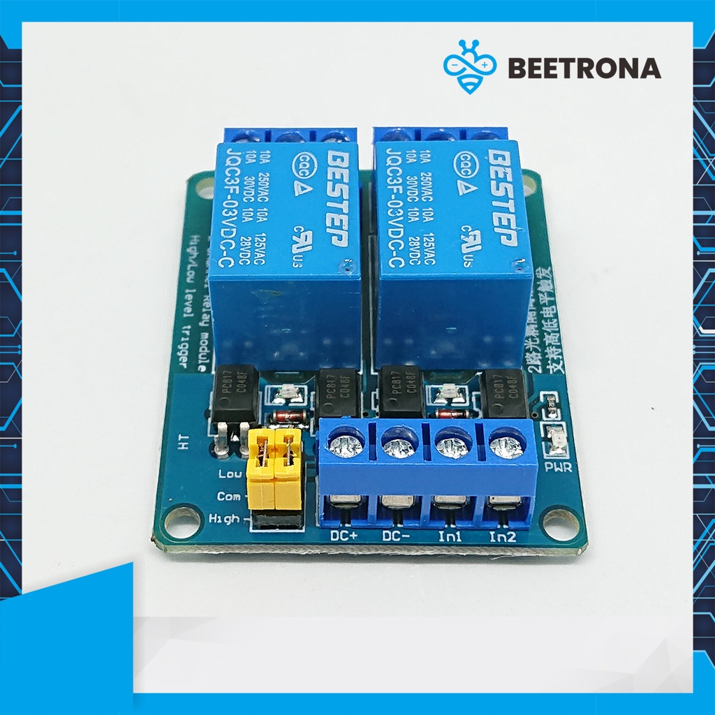 Jual Relay Module 2 Channel 3V 3.3V Dual High Low Trigger Arduino ...