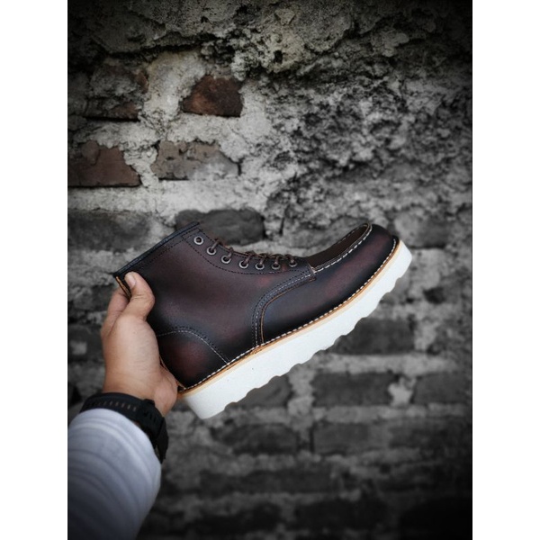 Jual Moc Toe Brush Off - Sepatu Boots Moc Toe Model Redwing Kulit Sapi ...