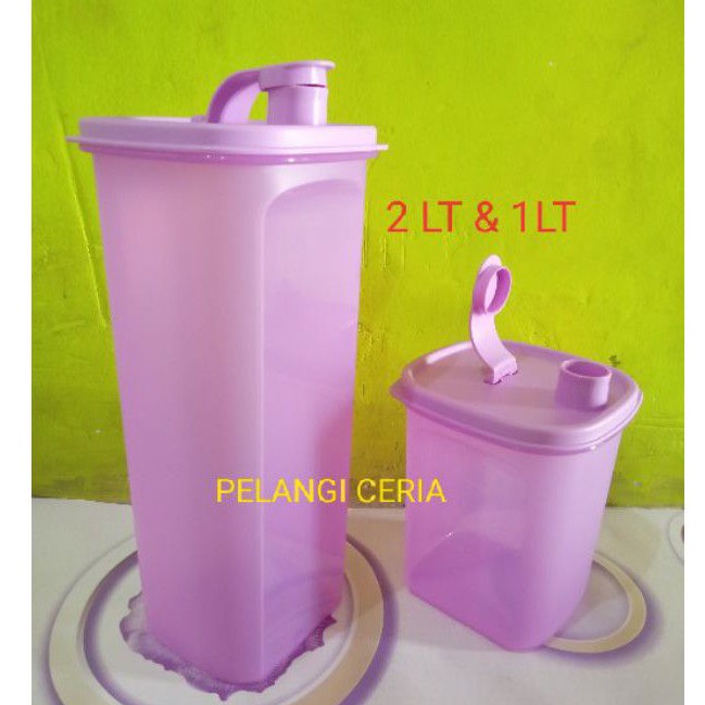 Jual Botol minum kulkas slimline ungu muda tupperware set ( 2 pcs ...
