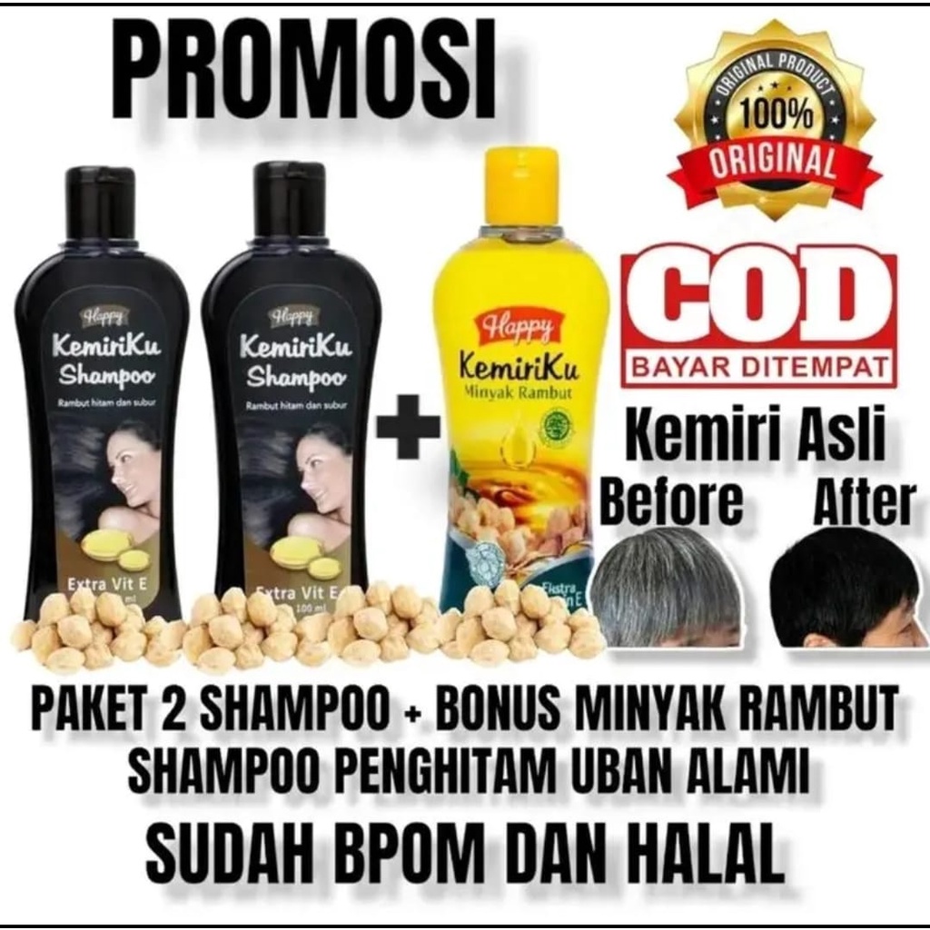 Jual PROMO PAKET SHAMPO+BONUS MINYAK RAMBUT SHAMPO PENGHITAM UBAN ALAMI ...