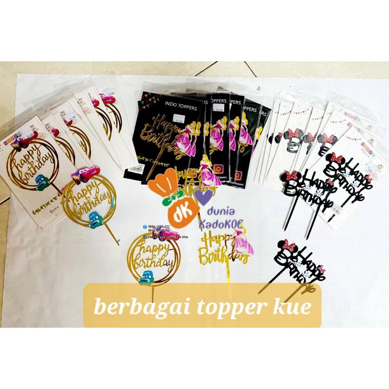 Jual Berbagai jenis topper cake ,topper kue coklat, hiasan kue | Shopee ...