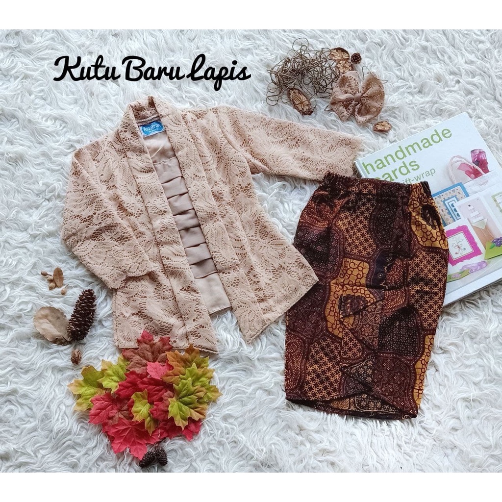 Jual KEBAYA KUTU BARU LAPIS WARNA COKLAT SUSU / KABAYA ANAK DAN DEWASA ...