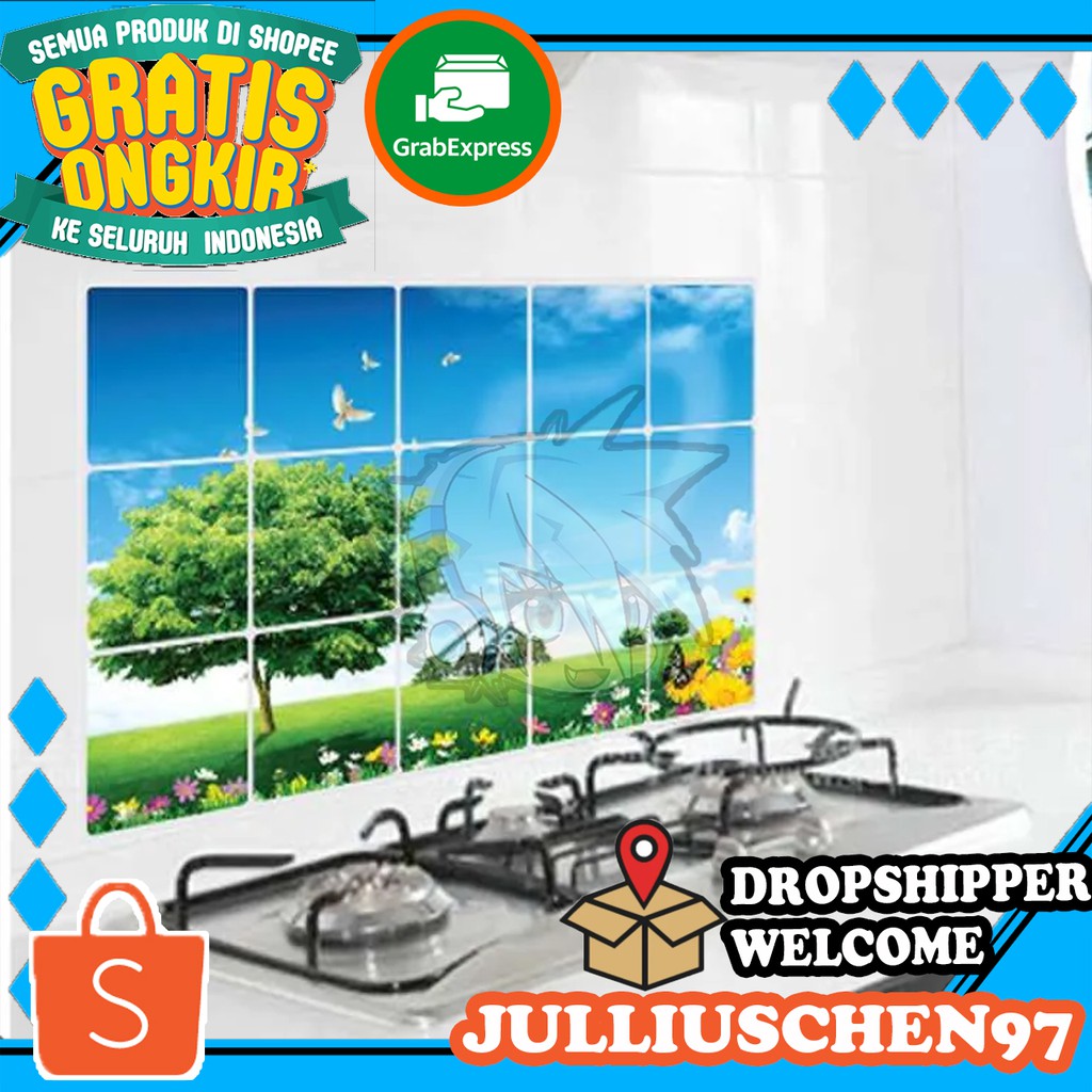 Jual Wallpaper dapur / Stiker Dinding Dapur / Wall Sticker Anti Minyak ...
