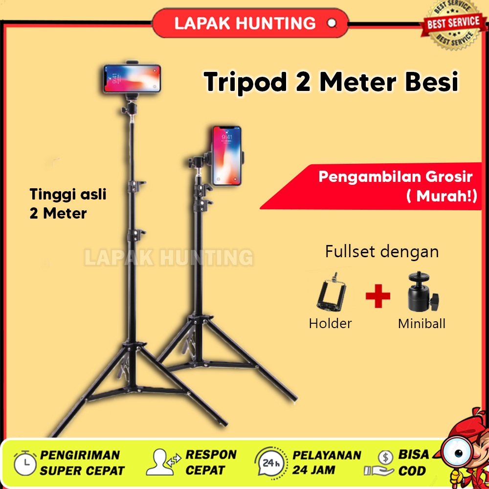 Jual GROSIR // TRIPOD HP 2 METER BESI TRIPOD HP CAMERA UNTUK TUGAS ...