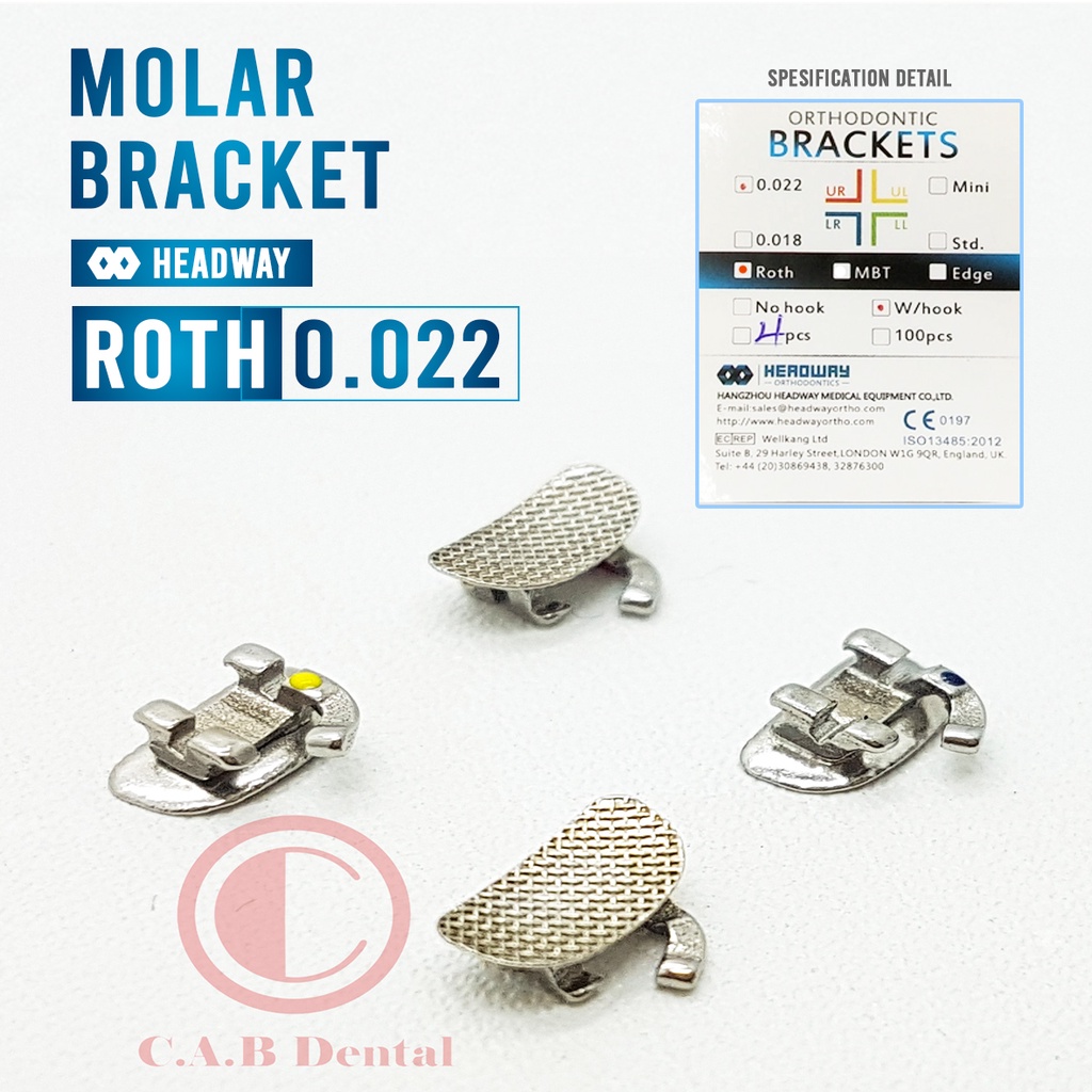 Jual MOLAR BRACKET ROTH 0.22 / BRACKET MOLAR / CAB DENTAL / CABDENTAL | Shopee Indonesia