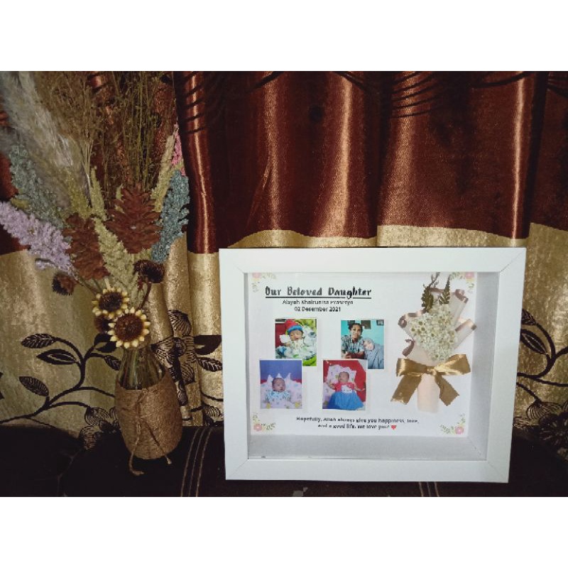 Jual Frame 3D Berbagai ukuran custom | Bouquet in frame | Shopee Indonesia