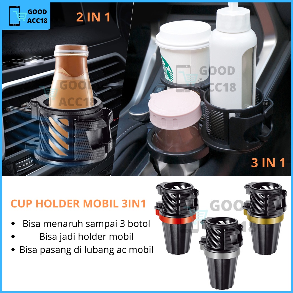 Jual Car Cup Holder car mobil 3 in1 multifungsi dudukan tempat botol ...