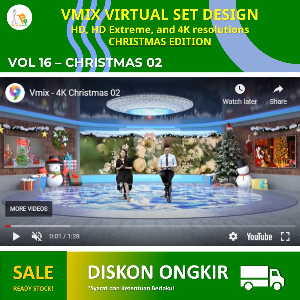 Jual VMIX VIRTUAL SET DESIGN 4K - CHRISTMAS 02 v16 | Shopee Indonesia