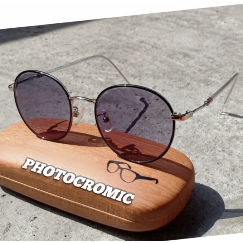 Jual kacamata photocromic frame bulat | Shopee Indonesia