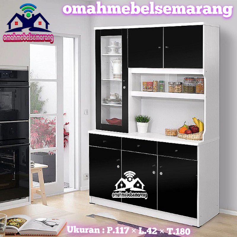 Jual Lemari Dapur Kitchen Set 3 pintu Almari Rak Piring Minimalis ...