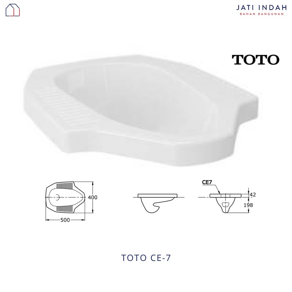 Jual Closet Jongkok TOTO CE-7 White / Kloset / Closed / WC | Shopee ...