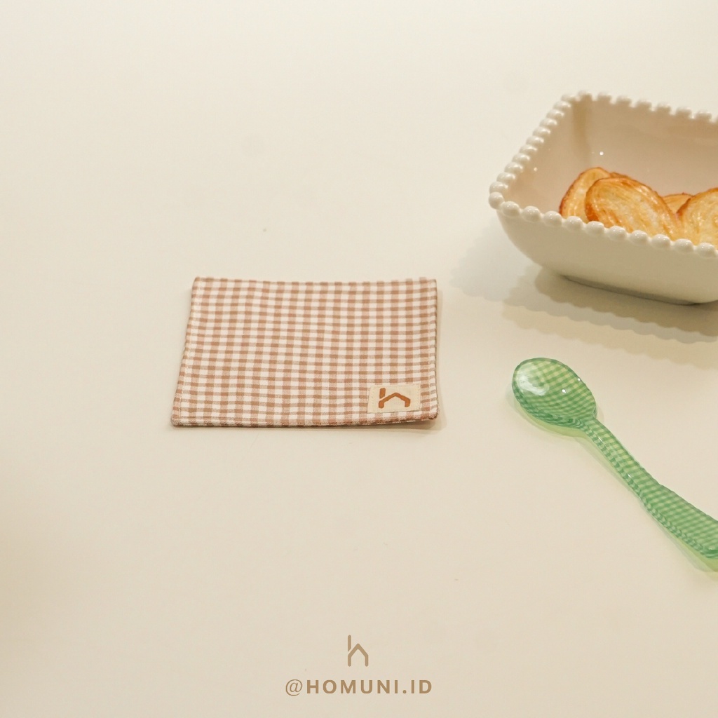 Jual Coaster Kain/Tatakan Gelas Kain Kotak-Kotak Gingham Kotak Kecil ...