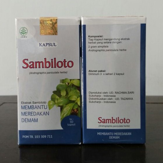 Jual Kapsul SAMBILOTO Obat Demam FLU Antibiotik Herbal Tazakka ORIGINAL ...