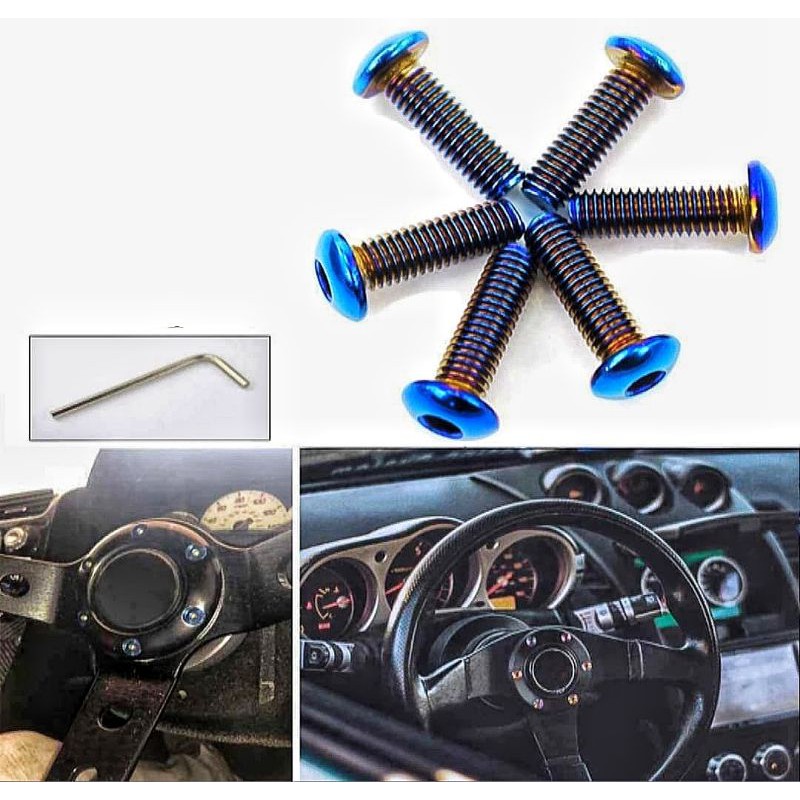 Jual baut stir racing titanium / steering wheel bolt thailand termurah ...