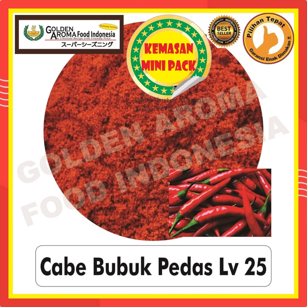 Jual Cabe Bubuk Extra Pedas Level 25 50Gr Bubuk Cabe Extra Pedas Level ...