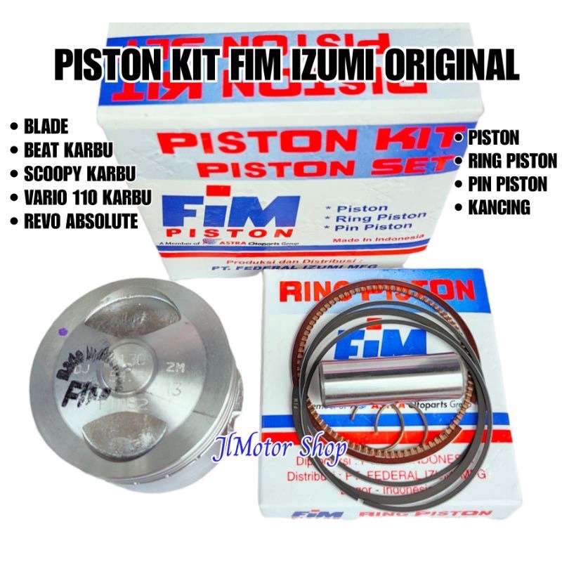 Jual SEHER PISTON FIM STD XB BEAT SCOOPY VARIO 110 BLADE REVO KAZE BEAT ...