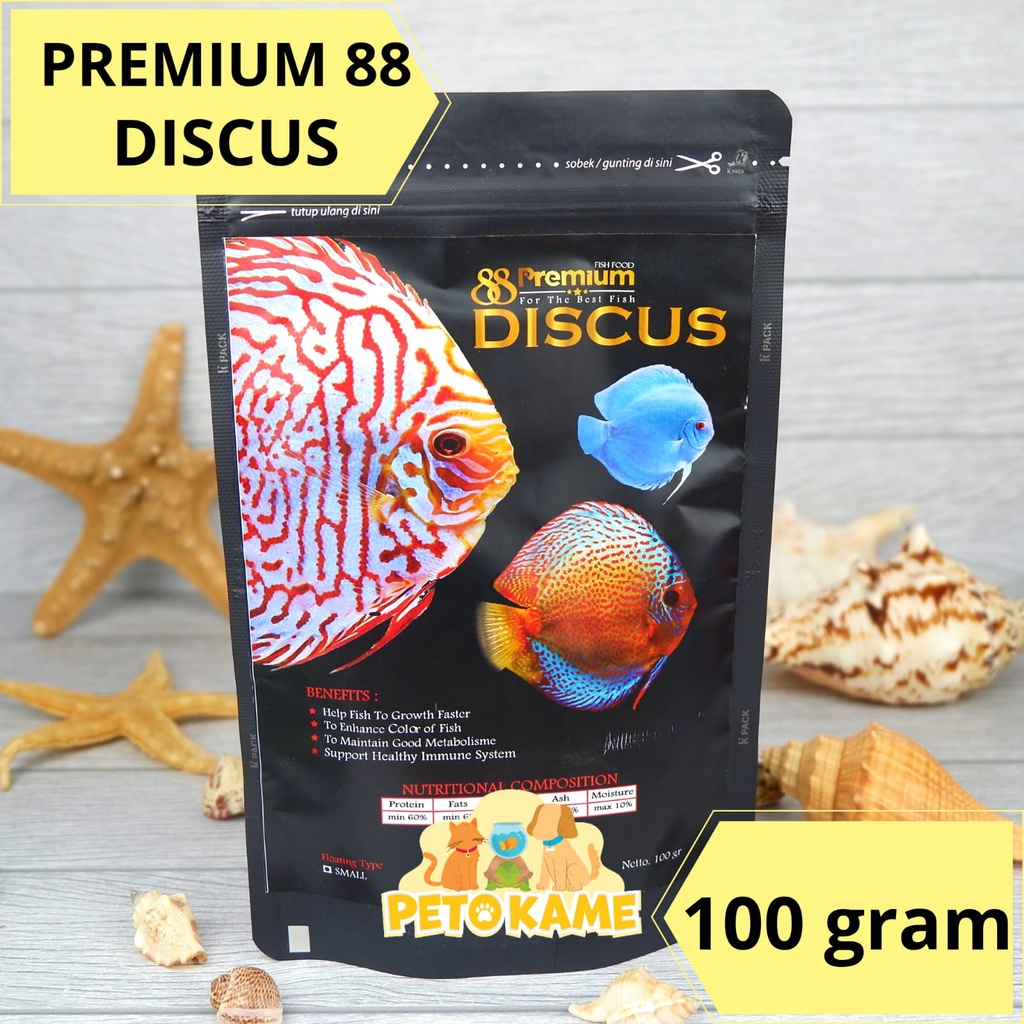 Jual Pelet Ikan Discus Premium 88 | Floating 100 gram | Pakan Discus ...