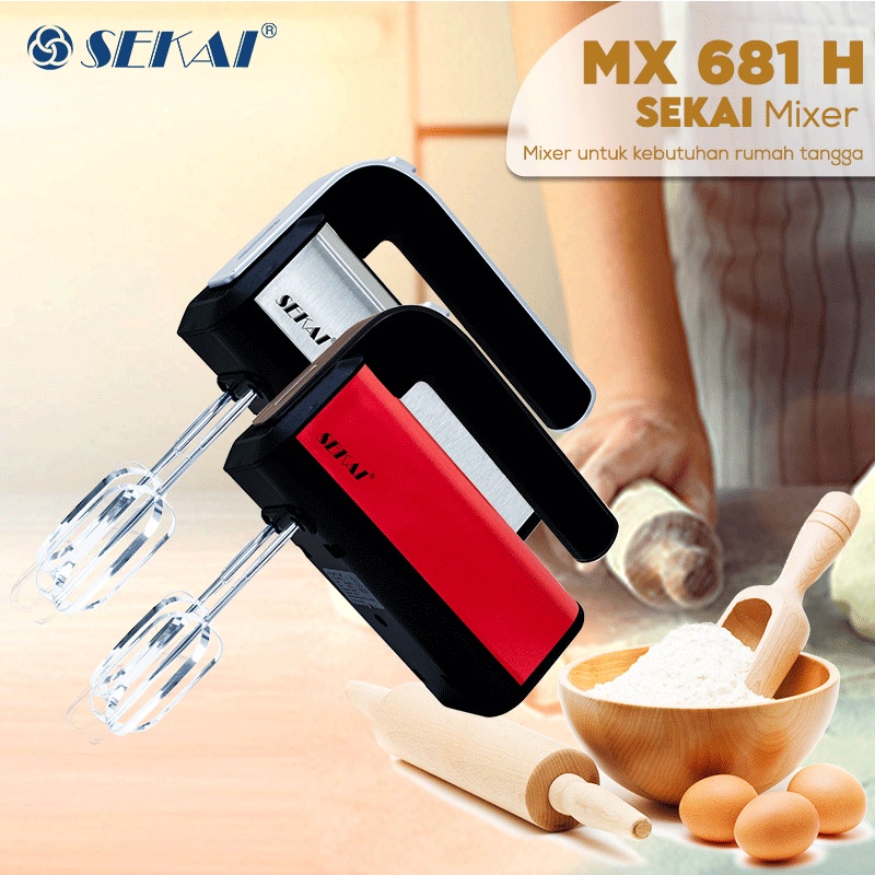 Jual SEKAI Hand Mixer / Alat Pengaduk Adonan Portable Elektrik / MX 681 ...