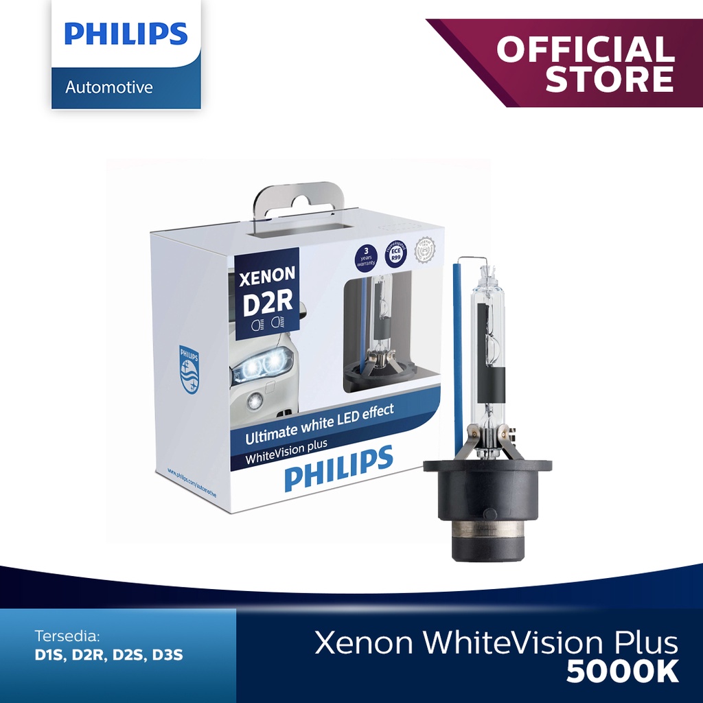 Jual Philips WhiteVision Plus Xenon HID D2R 5000K Gen2 - 85126WHV2X2 ...